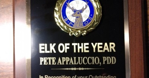Elks Elk Of The Year Plaque Award