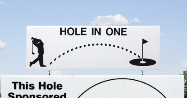 Golf Hole In One Sign with stake
