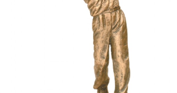 Gold Male Golfer Resign Trophy